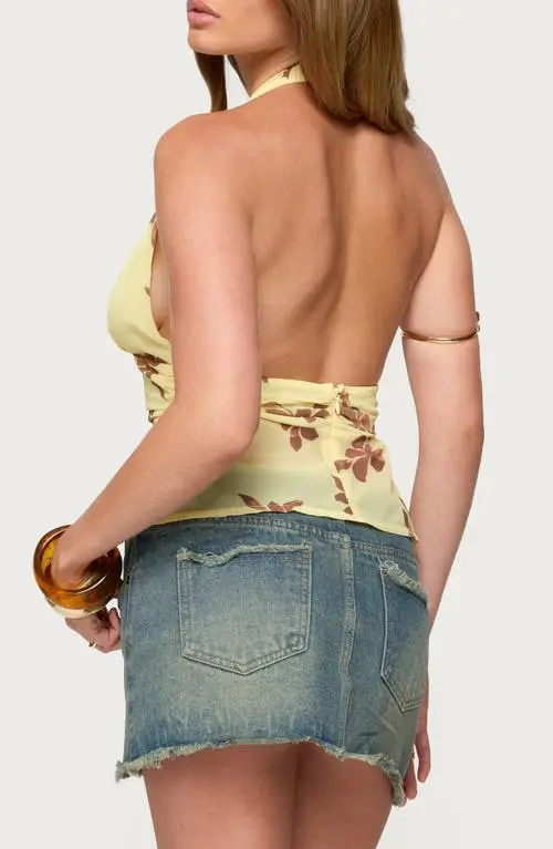 EDIKTED Floral Chiffon Halter Top