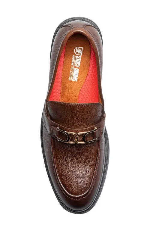 STACY ADAMS Todridge Apron Toe Bit Loafer - Brown Tumble