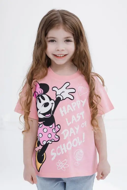 Disney Graphic T-shirt - Last Day Of School/ Peach