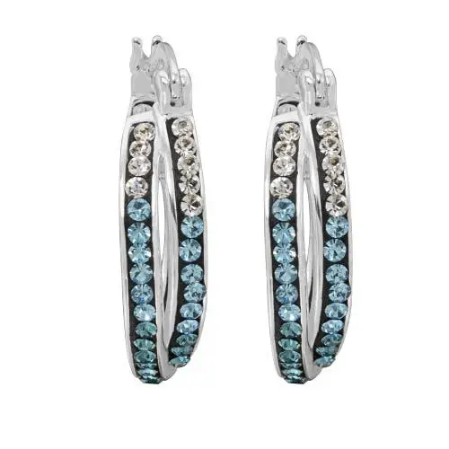 CRYSTALOGY Crystal Oval Hoop Earrings