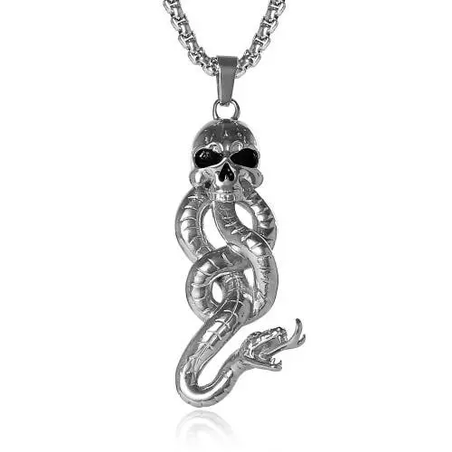 HARRY POTTER The Dark Arts Skull And Snake Pendant - Silver
