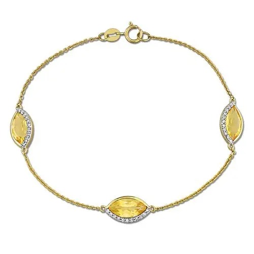 JULIANNA B. Gemstone & Diamond Station Bracelet - Citrine