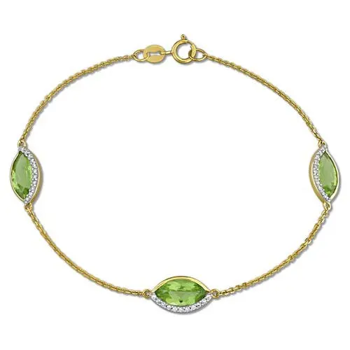 JULIANNA B. Gemstone & Diamond Station Bracelet - Peridot