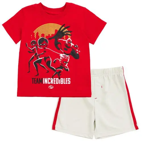 Disney T-shirt & Mesh Shorts Set - Incredibles Red