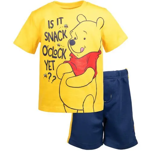 Disney T-shirt & Mesh Shorts Set - Winnie The Pooh Yellow