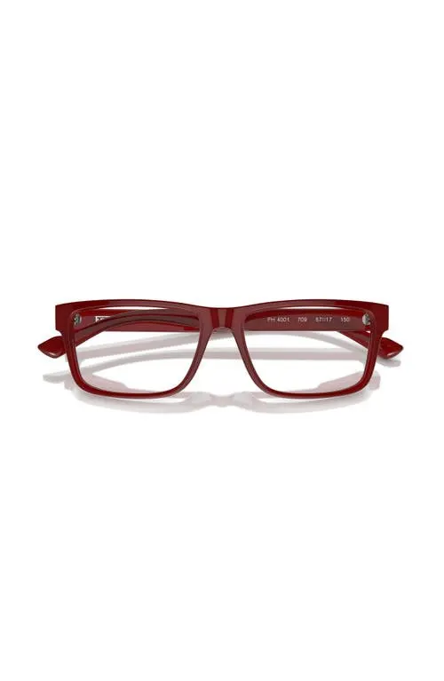FERRARI 55mm Rectangle Optical Glasses - Red