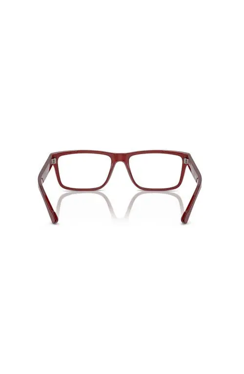 FERRARI Rectangle Full Rim Acetate Eyeglasses - Red