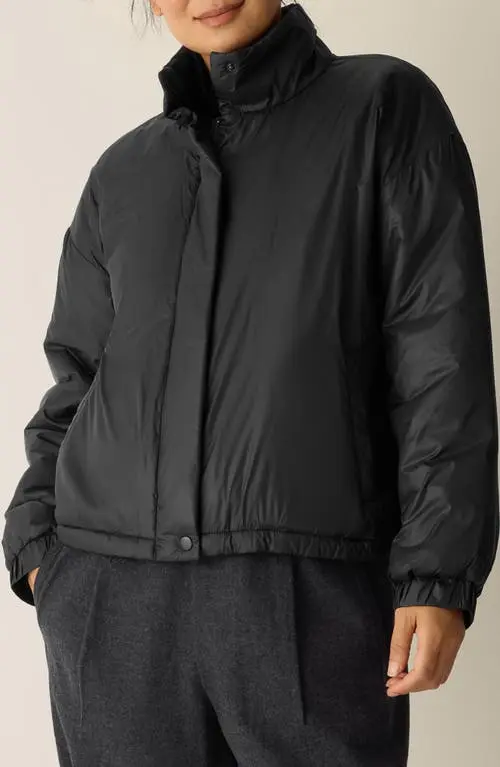 Eileen Fisher Stand Collar Puffer Jacket