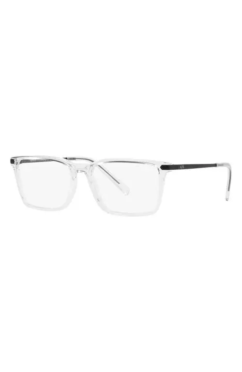 Armani Exchange 54mm Rectangle Full Rim Eyeglasses - Clear
