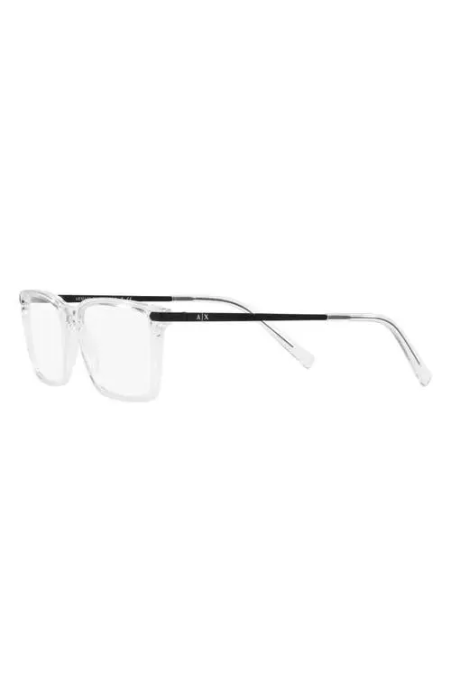 Armani Exchange 54mm Rectangle Full Rim Eyeglasses - Clear