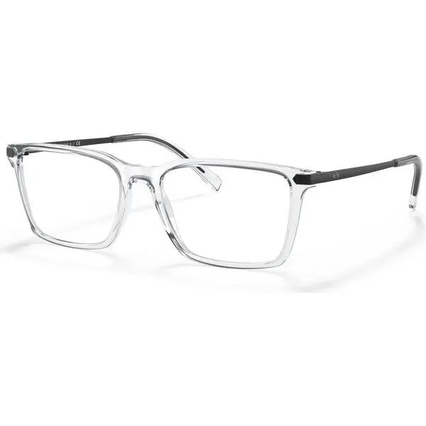 Armani Exchange 54mm Rectangle Full Rim Eyeglasses - Transparent
