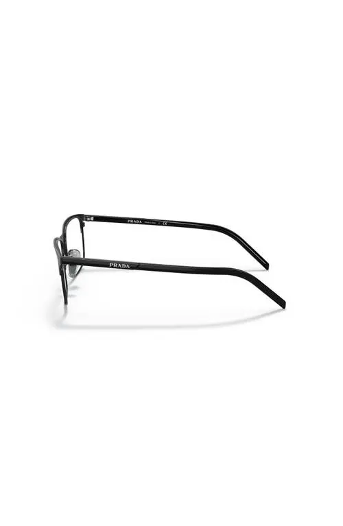 Prada 57mm Rectangle Eyeglasses - Black