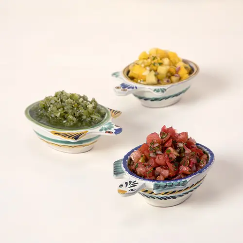 UNCOMMON GOODS Majolica Salsa Turtle Bowls Set Of 3 Gorky Pottery
