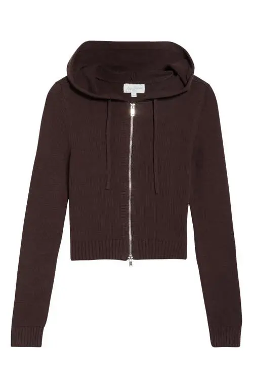 PACSUN Skylar Front Zip Sweater Hoodie - Brown