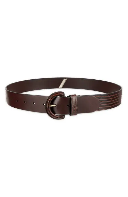 Cole Haan Embossed Leather Belt - Brown
