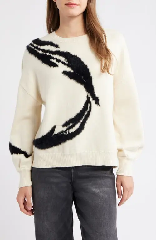 Wit & Wisdom Mixed Media Blouson Sleeve Sweater