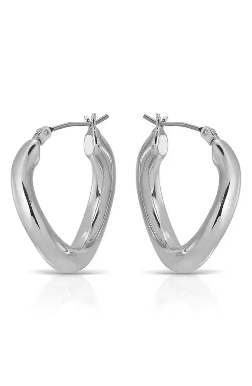 Ettika Curved Classic Hoop Earrings - Silver