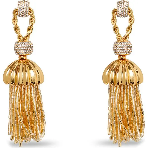 Lele Sadoughi Chateau Rope Tassel Drop Earrings - Gold