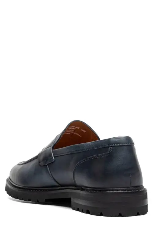 STACY ADAMS Hazleton Apron Toe Lugged Penny Loafer - Navy