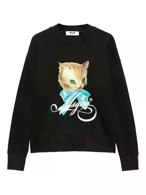 MSGM Printed Sweater - Black