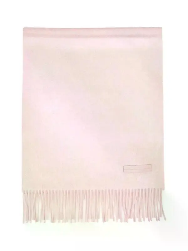 Zegna Fringed Wool Scarf - Pink
