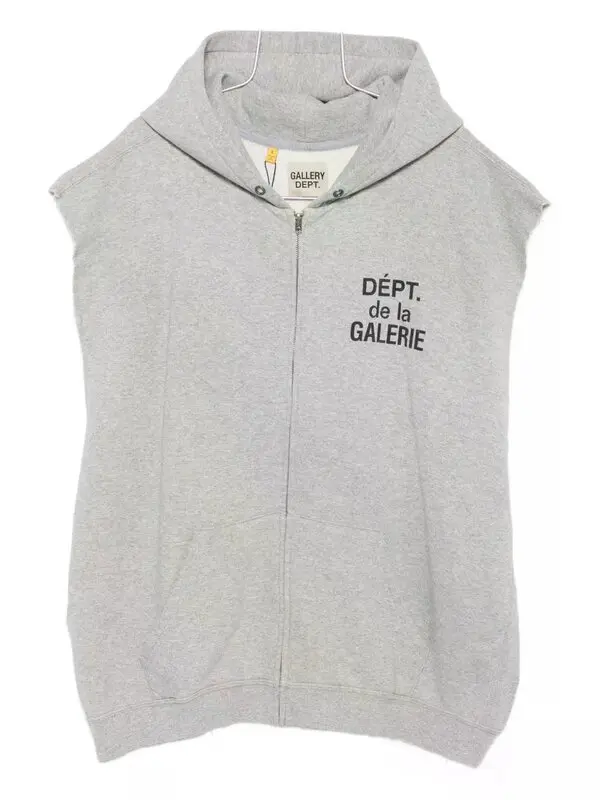 GALLERY DEPT. Logo-print Sleeveless Hoodie - Grey