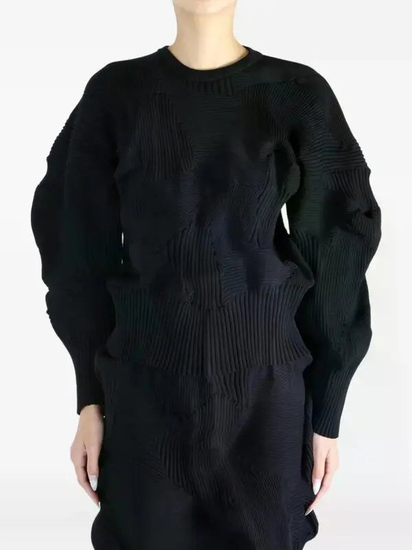 Issey Miyake Ribbed Panelled Top