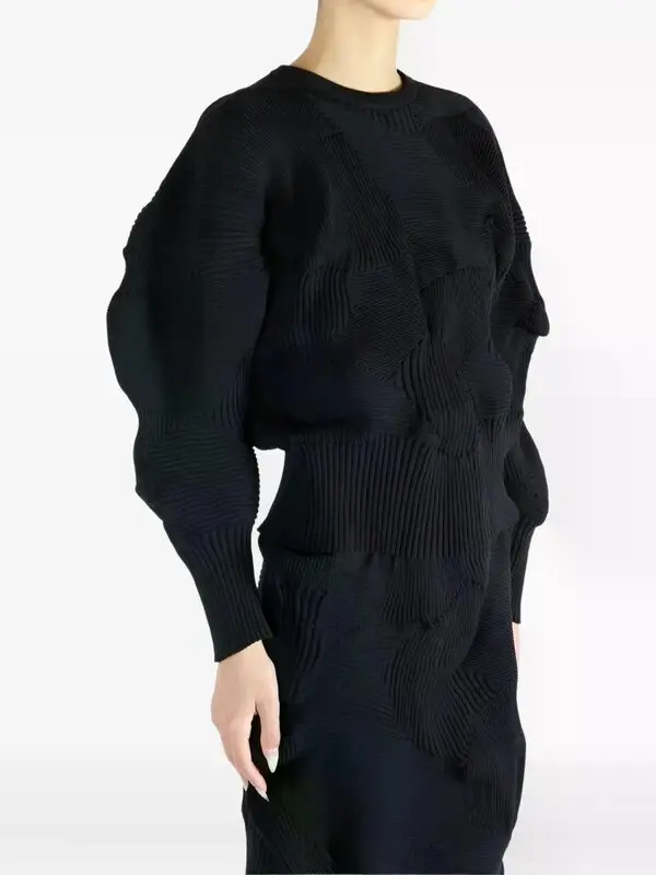 Issey Miyake Ribbed Panelled Top
