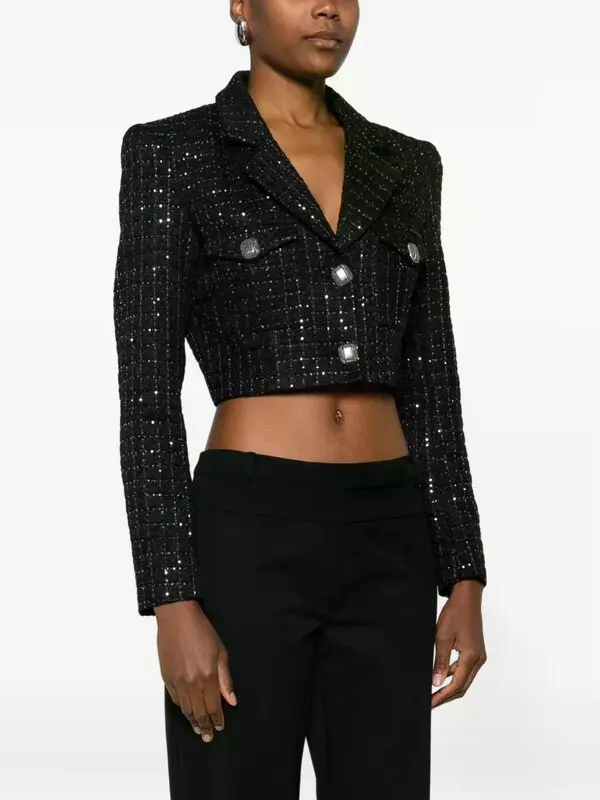 NISSA Sequin-embellished Buttoned Jacket