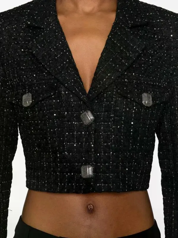 NISSA Sequin-embellished Buttoned Jacket