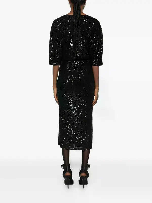 NISSA Sequin Embellished Midi Dress