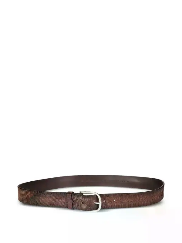 ORTIGNI Textured-finish Leather Belt - Brown