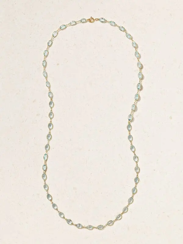 Jia Jia Chakra Aquamarine Necklace - Gold