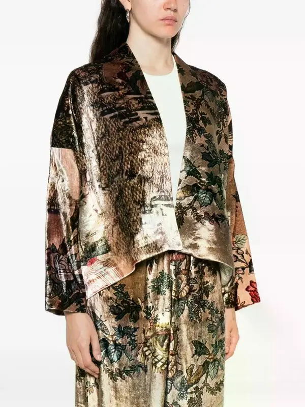 YAVI Floral-print Jacket - Brown
