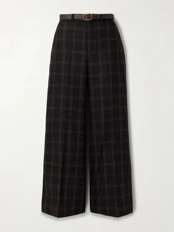 Sea Monroe Belted Checked Wide-leg Pants