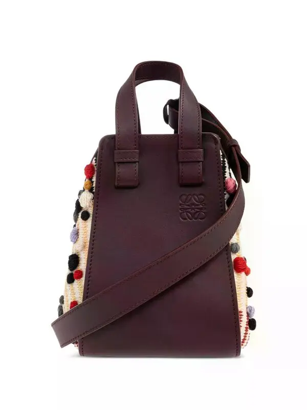 Loewe Hammock Pom-pom Leather Tote
