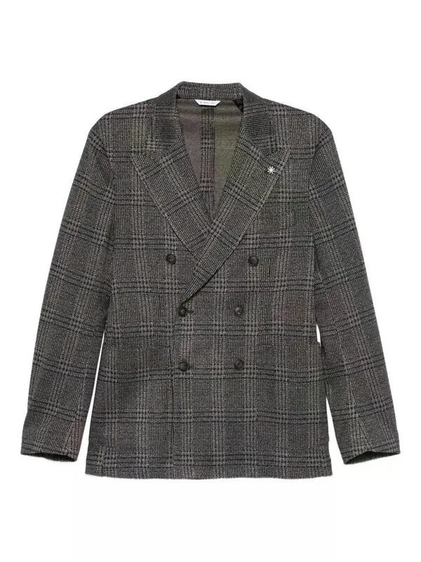 MANUEL RITZ Double-breasted Checked Blazer