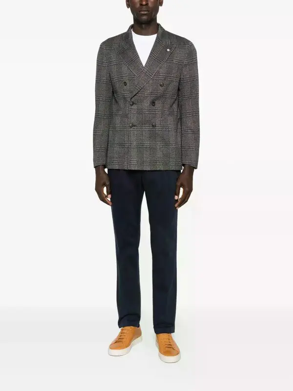 MANUEL RITZ Double-breasted Checked Blazer
