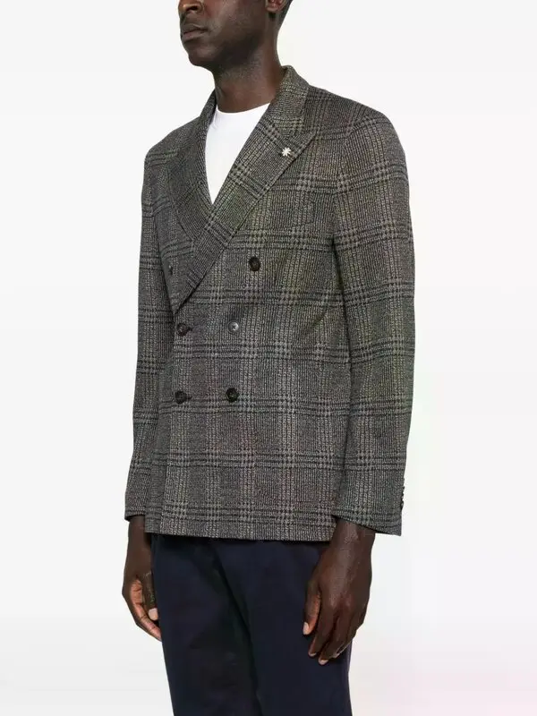 MANUEL RITZ Double-breasted Checked Blazer