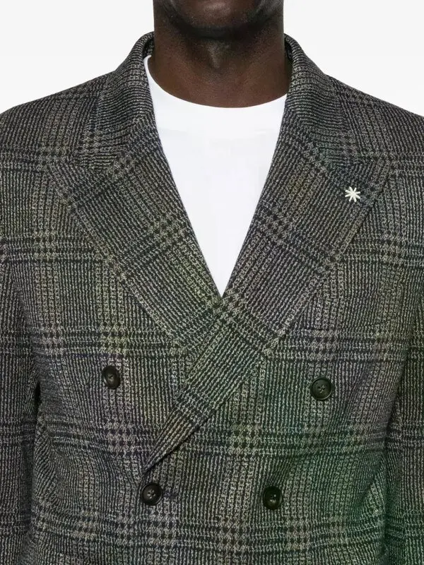 MANUEL RITZ Double-breasted Checked Blazer