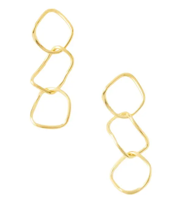 YSSO Plated Bronze Dangle Earrings - Gold