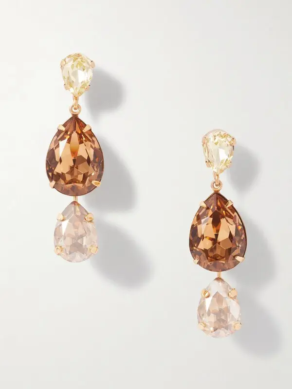 JENNIFER BEHR Natalina Crystal Dangle Earrings - Gold