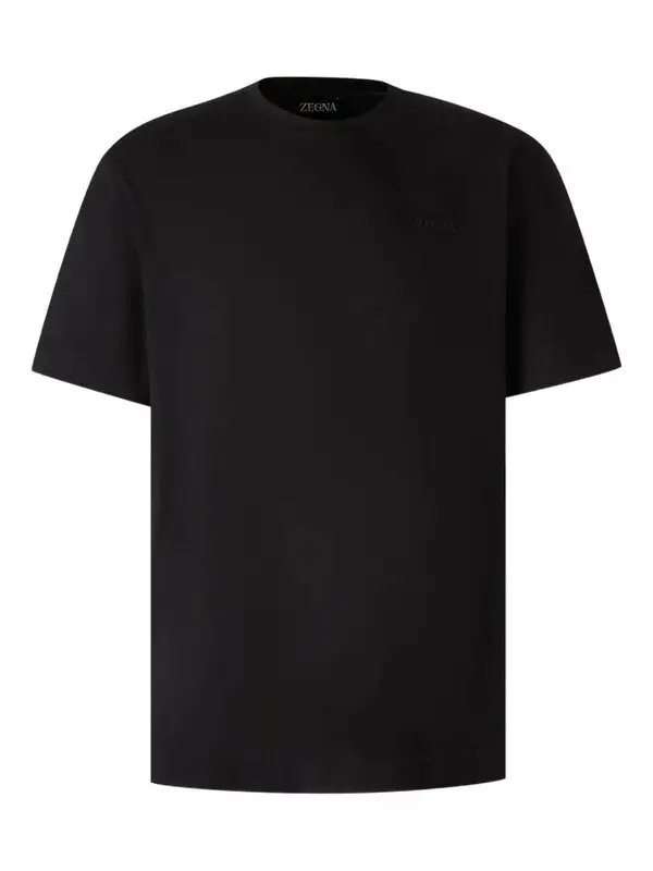 超美品 ZEGNA 黒 Tシャツ Zegna Cotton T-Shirt - Black | Editorialist