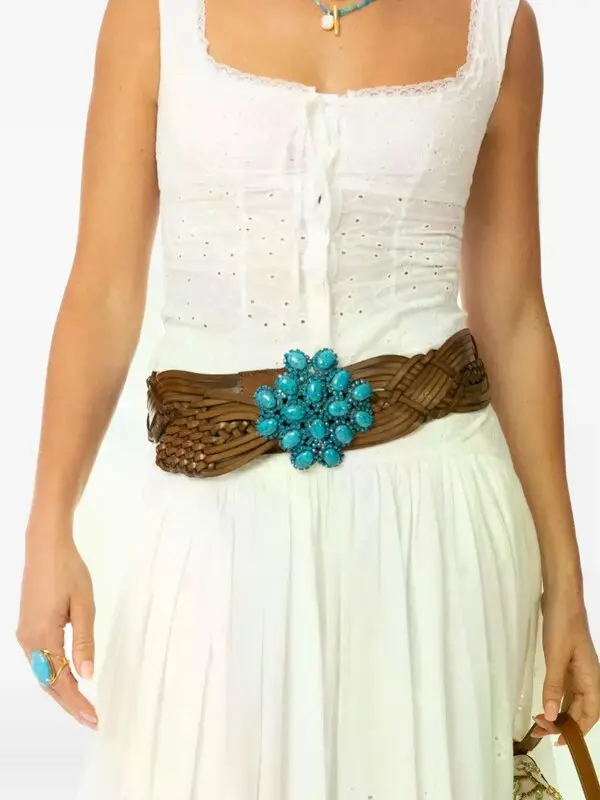 Silvia Tcherassi Braided Belt With Embellishments