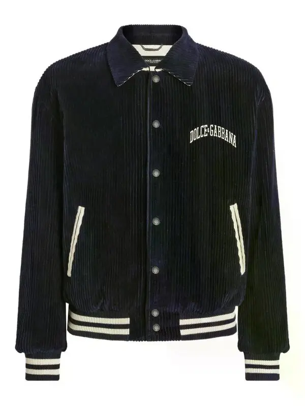 Dolce & Gabbana Corduroy Varsity Jacket - Blue