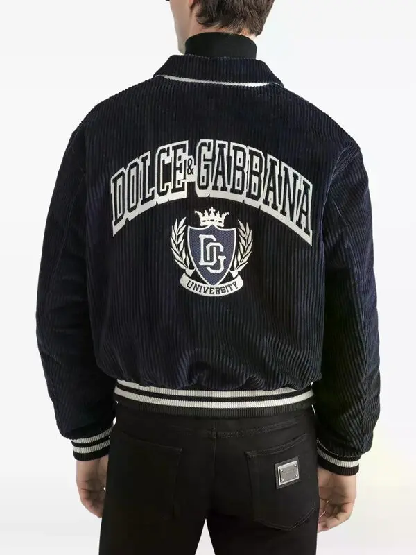 Dolce & Gabbana Corduroy Varsity Jacket - Blue