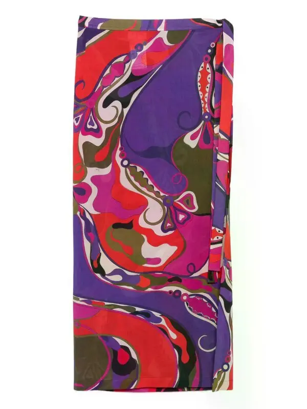 Emilio Pucci Abstract-print Maxi Skirt - Purple