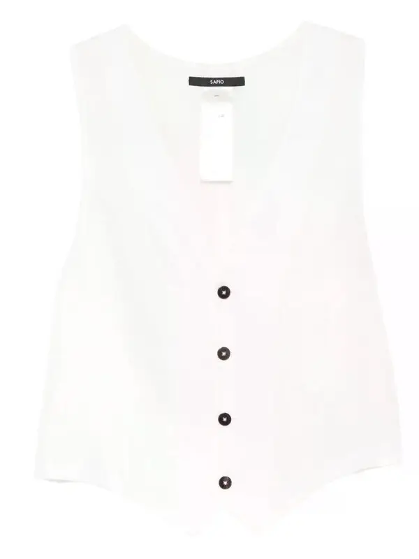 SAPIO Button-fastening Waistcoat - White