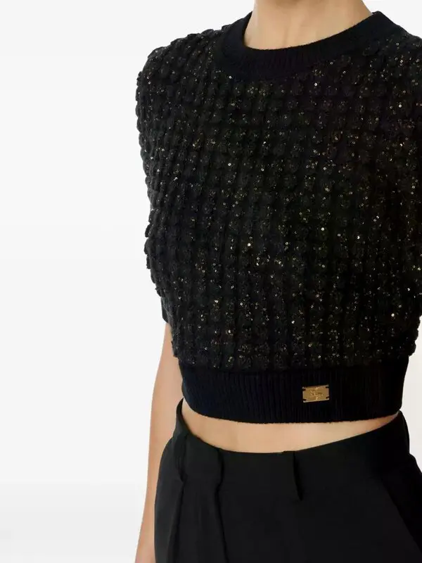 Elisabetta Franchi Bouclé Knit Top