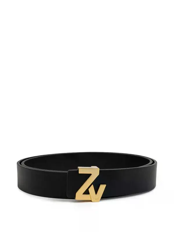 Zadig&Voltaire Leather Belt With Logo Buckle - Black